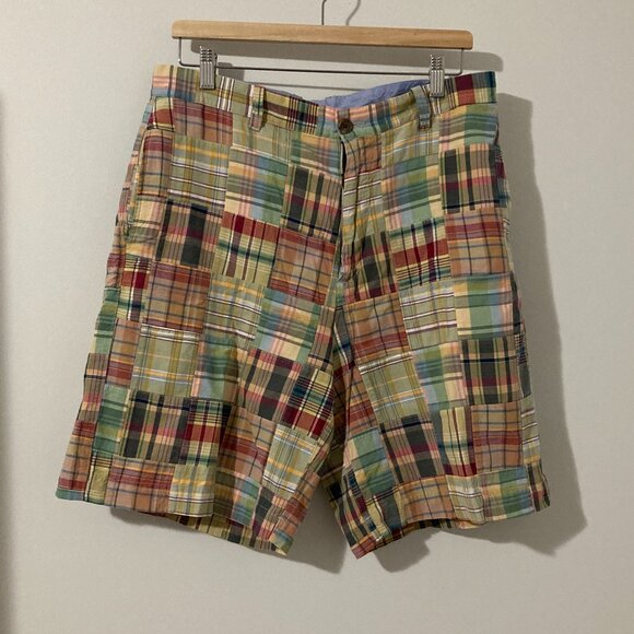 J. Crew | Shorts | J Crew Vintage Feild Short Madras Plaid Patchwork ...